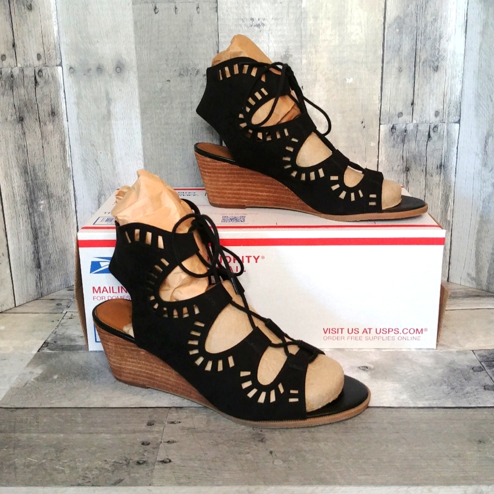 Gladiator Lace Up Wedges With Cut Out Details Maggie … - Gem